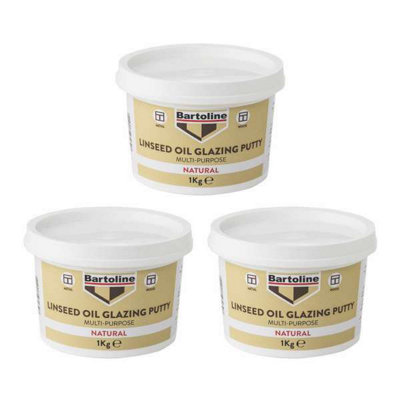 Bartoline Multi-Purpose Linseed Oil Glazing Putty 1kg - Natural - Pack ...