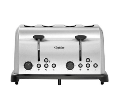 Bartscher Brushed Stainless Steel 4 Slot Semi Commercial Toaster
