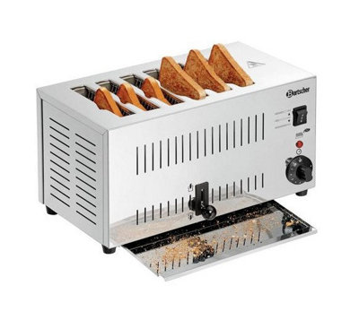 Bartscher Premium Stainless Steel 6 Slot Commercial Toaster | DIY at B&Q