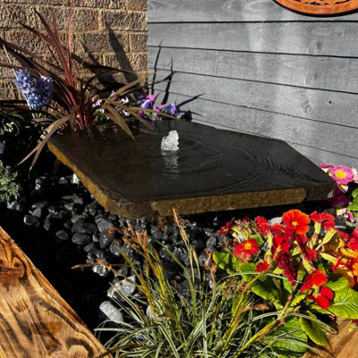 Basalt Babbling Plinth 70cm Natural Stone Mains Plugin Powered Water ...