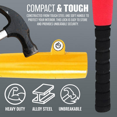 Baseball Bat Steering Wheel Security Lock Vehicle Safety Steel Car Van ...