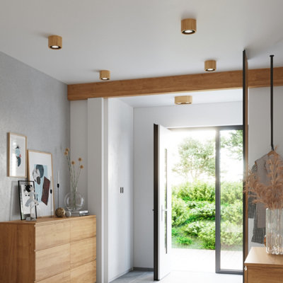 Basic Wood Natural 2 Light Classic Ceiling Light