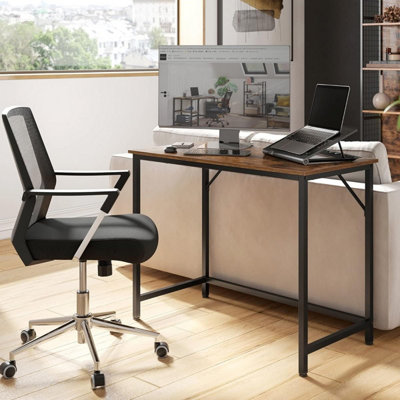 Basic Work Desk, Industrial Style Office Table with Simple Assembly ...