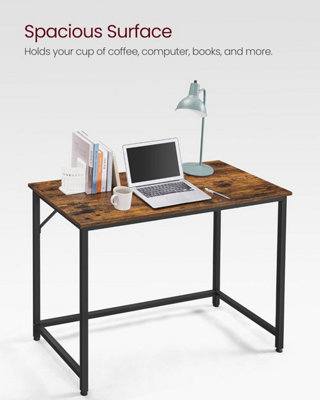 Basic Work Desk, Industrial Style Office Table with Simple Assembly ...