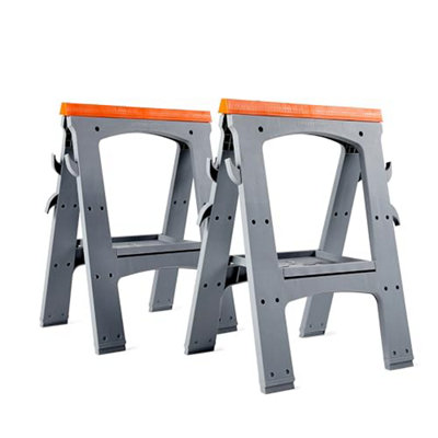 Basics Portable Foldable Rectangular Sawhorse, Set of 2, 408 kg ...