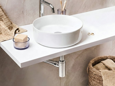 Basin Bottle Trap with Click Clack Waste MAFREDI Silver Brass