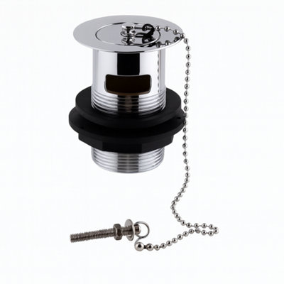 Basin Slotted Waste with Chrome Plug & Chain - Traditional Brass Plug ...