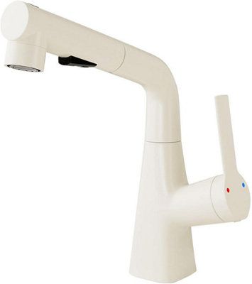 Basin Taps with Pull Out Shower Head Cream Rotation Single Hole Taps ...