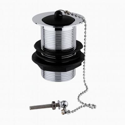 Basin Unslotted Waste with Poly Plug & Chain - Traditional Plug Waste ...