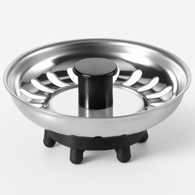 Basket Strainer Waste Plug 82mm Stainless Steel Replacement Kitchen ...