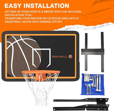 Basketball Backboard and Flex Ring - Bee-Ball ZY-020 - Wall Mount ...