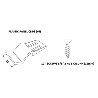 Bath Panel Clips and Screws- Pack of 6