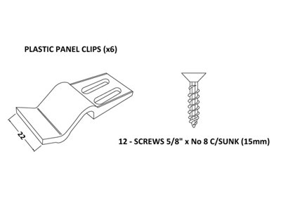 Bath Panel Clips and Screws- Pack of 6