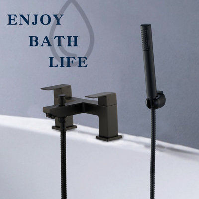 Bath Taps with Shower, Black Bathroom Shower Tap Tub Mixer Tap Bath ...