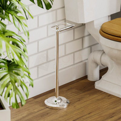 Bath Vida Floor Standing Toilet Paper Roll Holder Freestanding