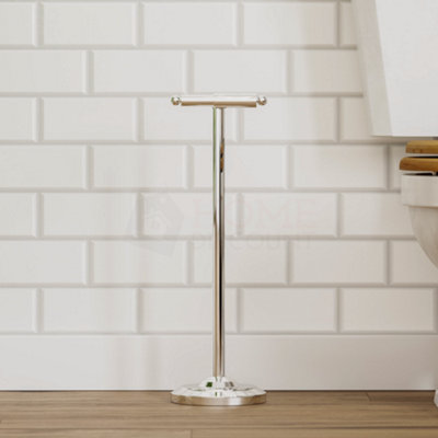 Bath Vida Floor Standing Toilet Paper Roll Holder Freestanding