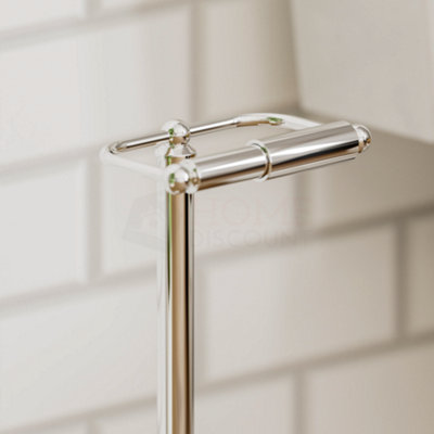 Bath Vida Floor Standing Toilet Paper Roll Holder Freestanding