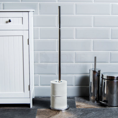 Bath Vida Freestanding Folding Toilet Paper Roll Holder | DIY at B&Q
