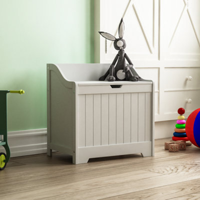 BATH VIDA PRIANO TOY BOX STORAGE OTTOMAN CHEST, WHITE