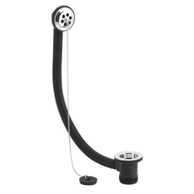 Bath Waste with Overflow, Poly Plug & Ball Chain, for Baths up to 5mm ...