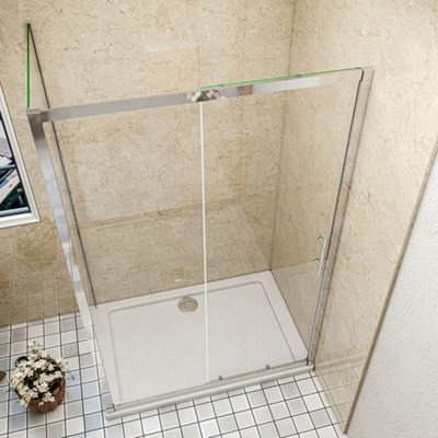 Bathroom 1100x900x1850mm Sliding Shower Enclosure with 1100x900mm Stone ...