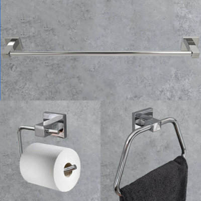 Bathroom Accessories Polished Chrome Square Modern Concealed Fittings ...