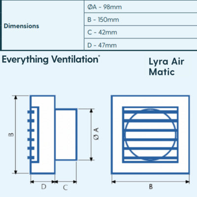 Bathroom Axial Extractor Fan with Automatic Shutter Seal & Electronic ...