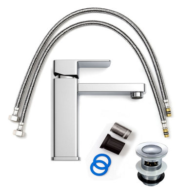 Bathroom Basin Mixer Tap Modern with Click Clack Popup Waste ...