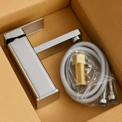 Bathroom Basin Mixer Tap Modern with Click Clack Popup Waste ...