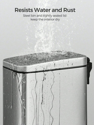 Bathroom Bin, 10L Small Bin With Lid, Pedal Toilet Bin, Slim For Small ...