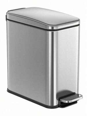 Bathroom Bin, 10L Small Bin With Lid, Pedal Toilet Bin, Slim For Small ...