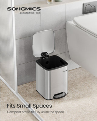 Bathroom Bin, 6L Small Bin, Pedal Toilet Bin for Small Spaces, Soft ...