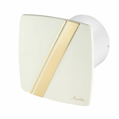 Bathroom Extractor Fan 100mm with Timer and Cream/Gold Panel