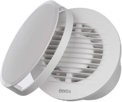 Bathroom Extractor Fan 100mm with Timer and Humidistat Round 4" White ...