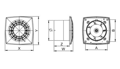Bathroom Extractor Fan 125mm with Timer Sensor Ventilator