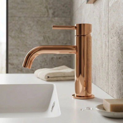 Bathroom Faucet Rea Lungo Copper Low