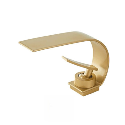 Bathroom Faucet Waterfall Sink Faucet Copper Body Design Hot and Cold ...