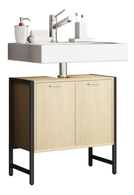 Bathroom furniture washbasin cabinet Edino Honey oak H. 60 x W. 60 x D ...