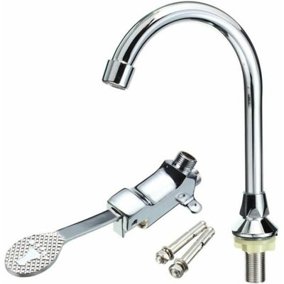 Bathroom lab basin faucet copper foot pedal brass basin mixer tap taps ...
