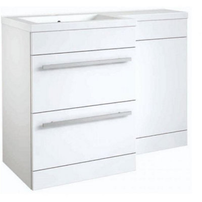Bathroom Left Handed 2 Drawer Combination Unit with L Shape Basin ...