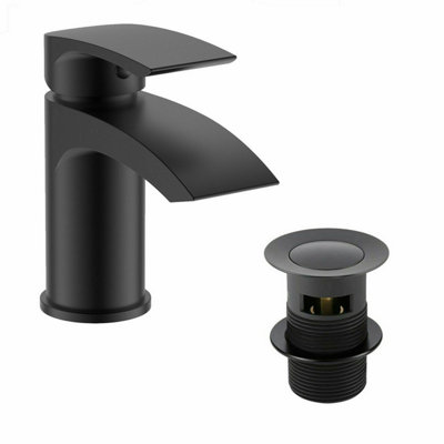 Bathroom Luxury Black Matt Basin Sink Mono Mixer Single Lever Tap ...