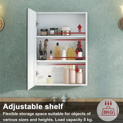 Bathroom Mirror Cabinet One Mirrored Door Storage Unit Cupboard Wall ...