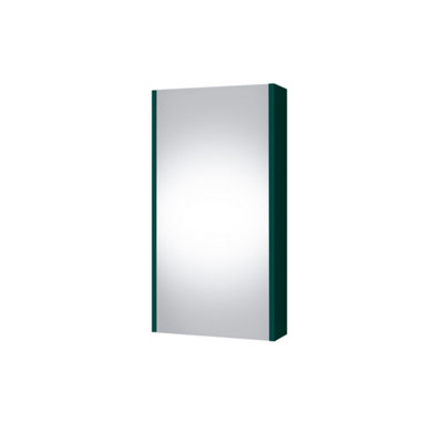 Bathroom Mirror Cabinet Washroom Cupboard Dark Green Slim Narrow 400mm ...