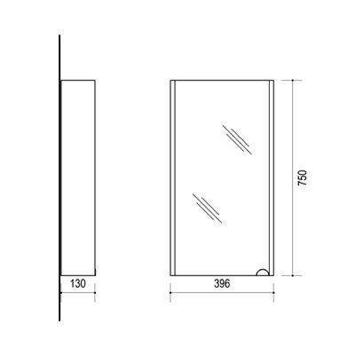 Bathroom Mirror Cabinet Washroom Cupboard Dark Green Slim Narrow 400mm ...