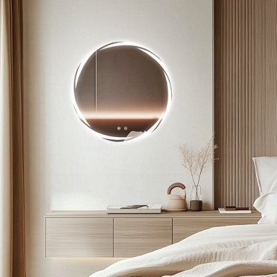 BATHROOM MIRROR WITH LED LIGHTS 500MM DIMMABLE ILLUMINATED BACKLIT ...