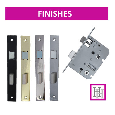 Bathroom Mortice Lock Brass Sashlock 3" 76mm Bolt Through Reversable ...