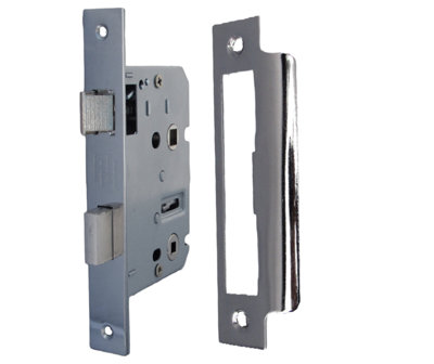 Bathroom Mortice Lock Chrome Sashlock 3" 76mm Bolt Through Reversable ...
