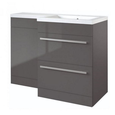 Bathroom Right Handed 2 Drawer Combination Unit with L Shape Basin ...