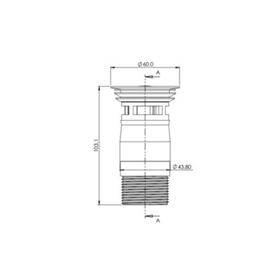 Bathroom Round Click-Clack Slotted Basin Waste with Overflow, Top Fix ...