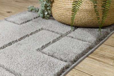 Bathroom rug SUPREME LINES non-slip, soft - grey 50x80 cm